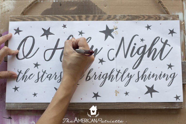 DIY Rustic Light-Up Christmas Sign - The American Patriette