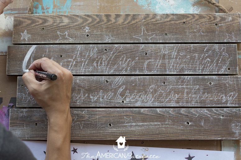 DIY Rustic Light-Up Christmas Sign - The American Patriette