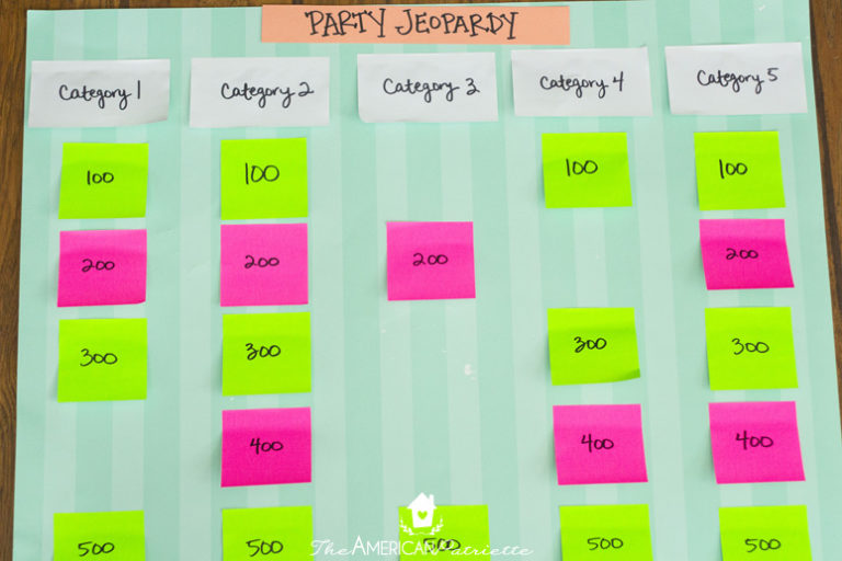 Category Ideas for DIY Trivia or Jeopardy Games (with free game ...