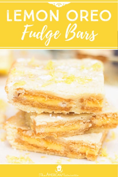 Tangy Lemon Oreo Fudge Bars - The American Patriette