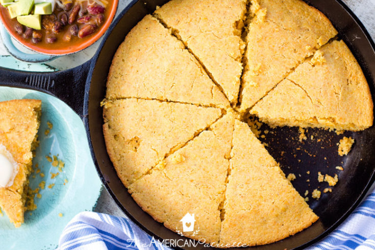 The BEST Moist Skillet Cornbread Recipe - The American Patriette